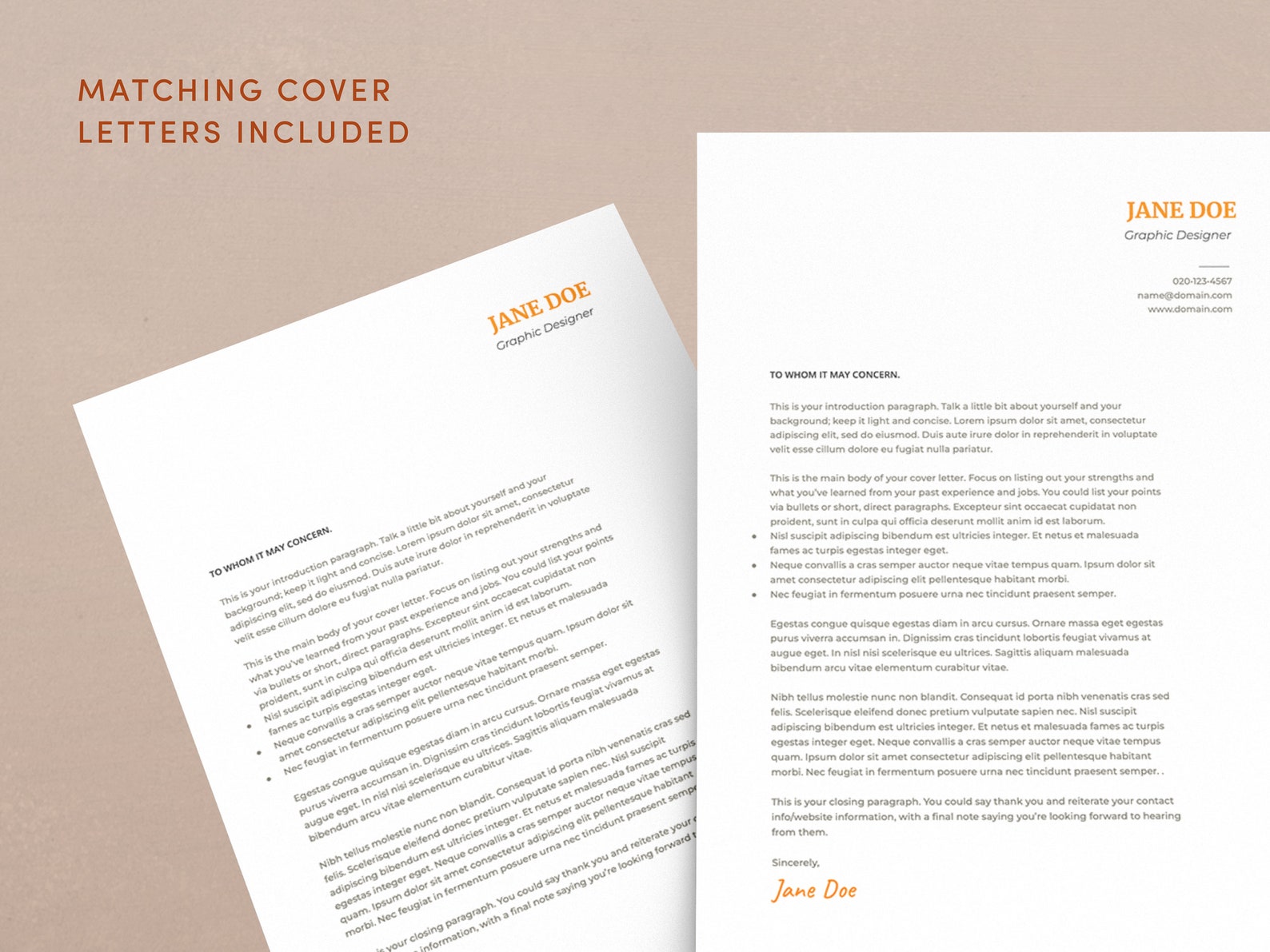 Google Doc Resume Template Executive Professional Modern Etsy