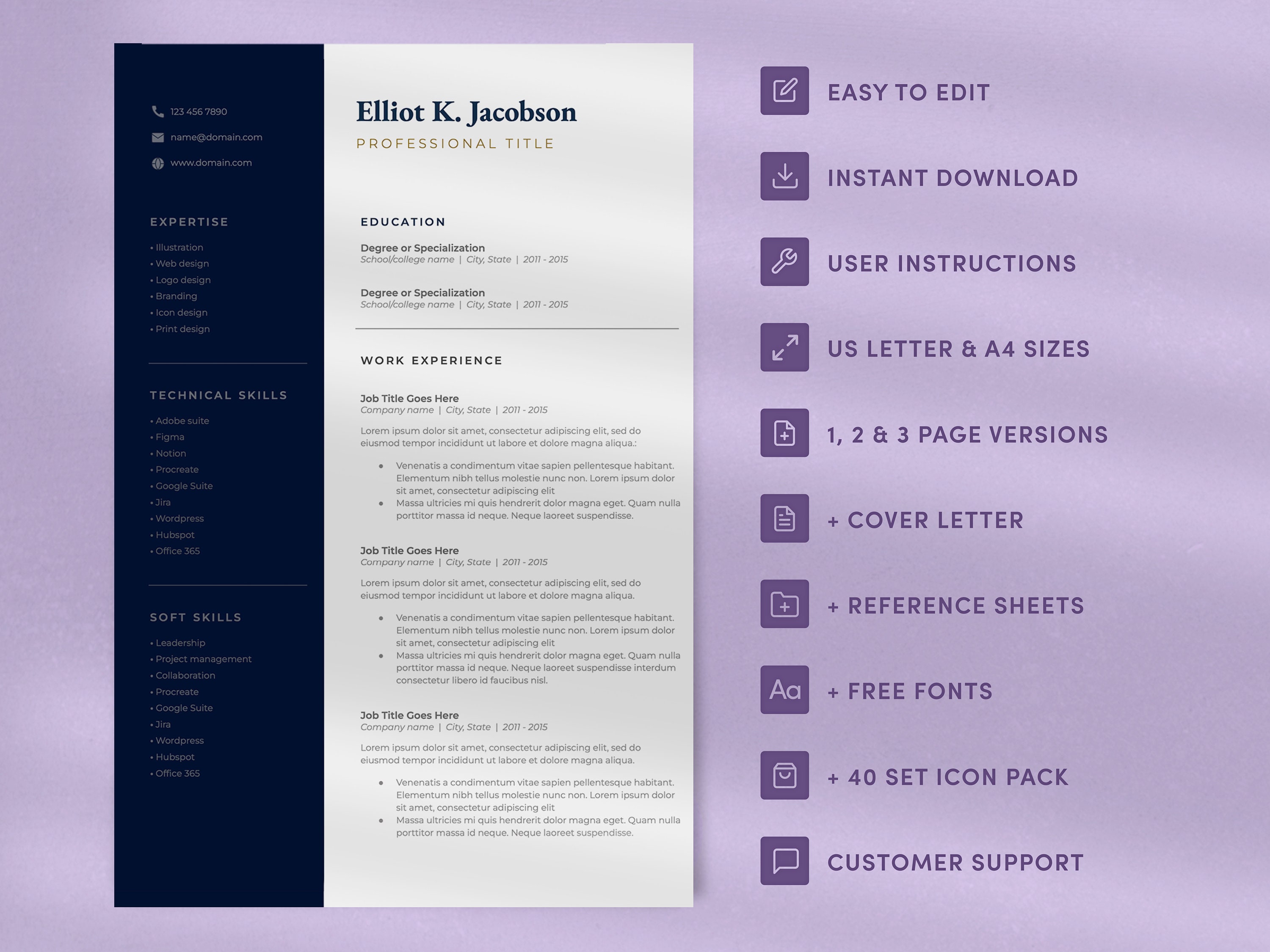 Google Docs Resume Template | Executive, Professional & Modern Resume ...