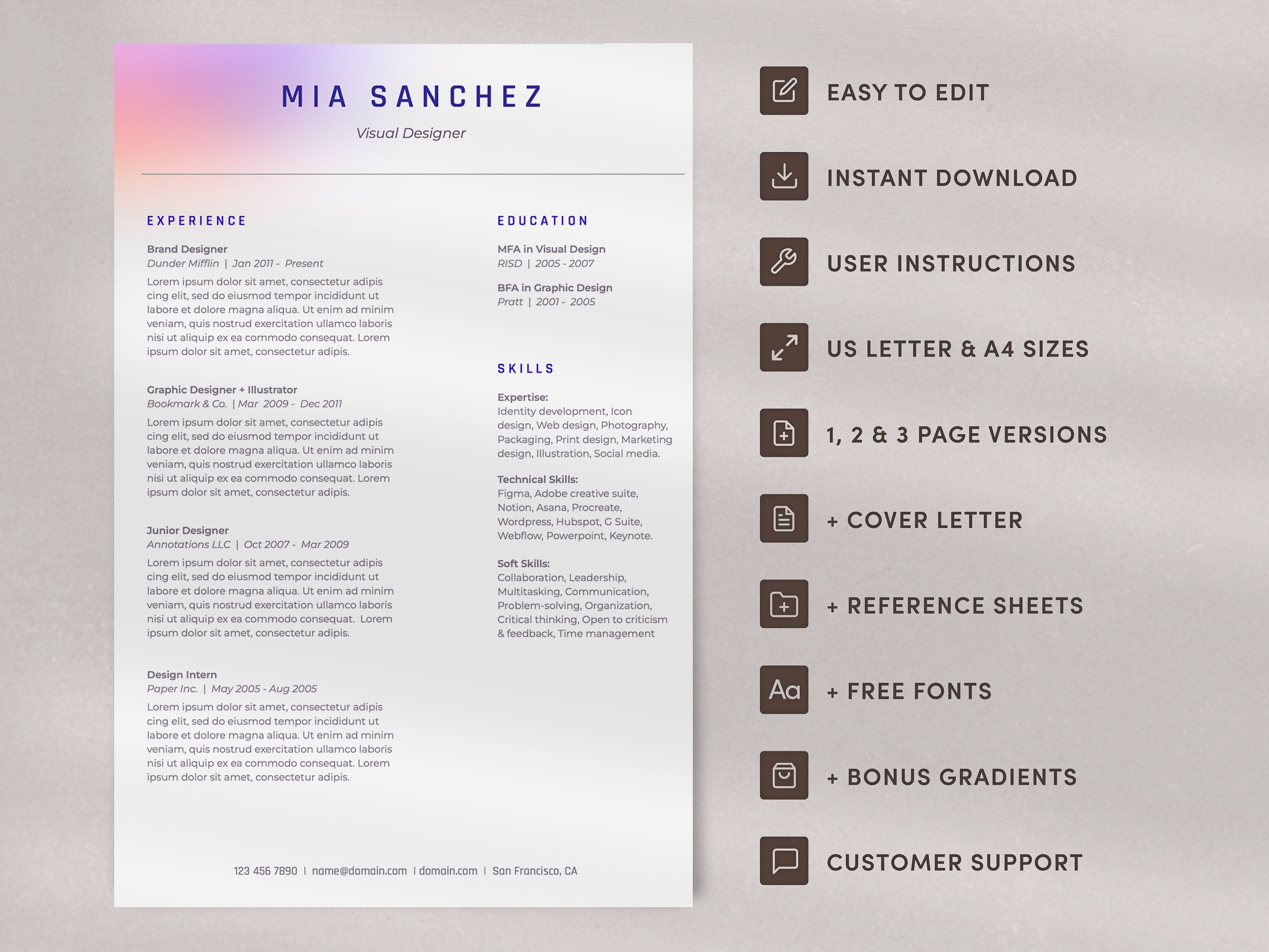 Google Docs Resume Template Executive Professional & Modern - Etsy