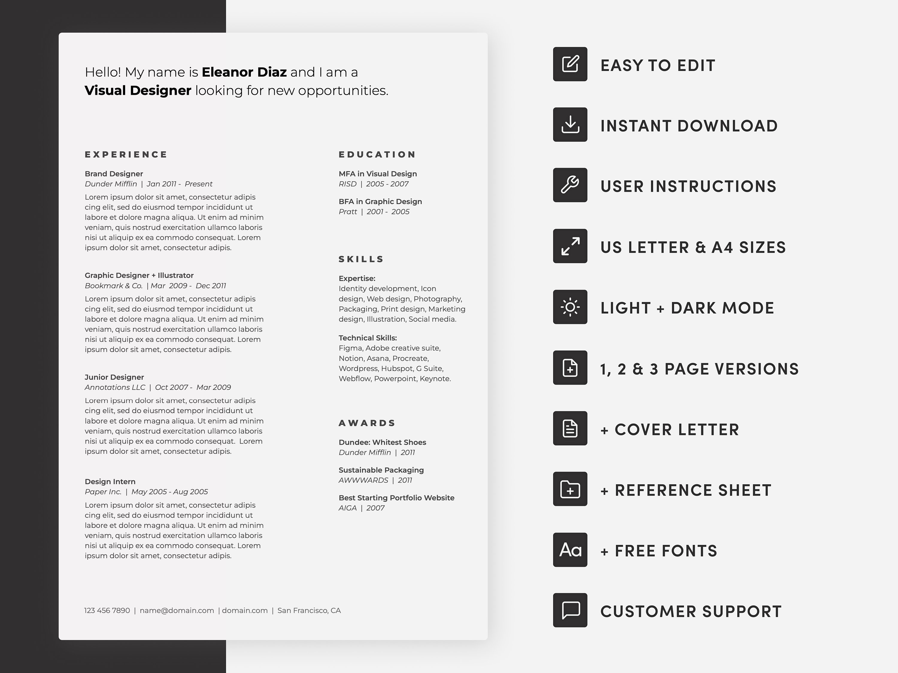 Google Docs Resume Template | Executive, Professional & Modern Resume ...