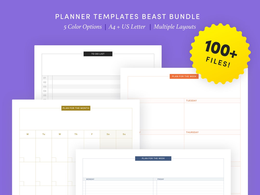 Planner Template BEAST BUNDLE | Productivity + Task Management | Easy ...