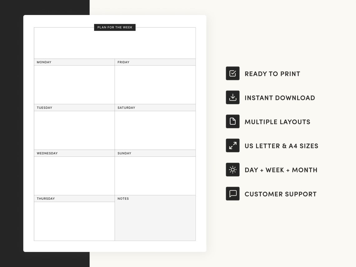 Planner + To-do Printable Template | Productivity + Task Management ...