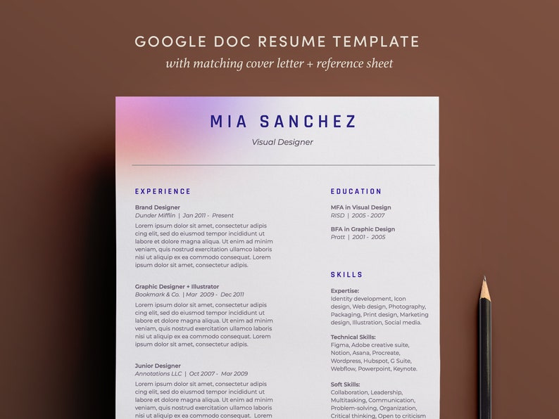 Google Docs Resume Template | Executive, Professional & Modern Resume ...