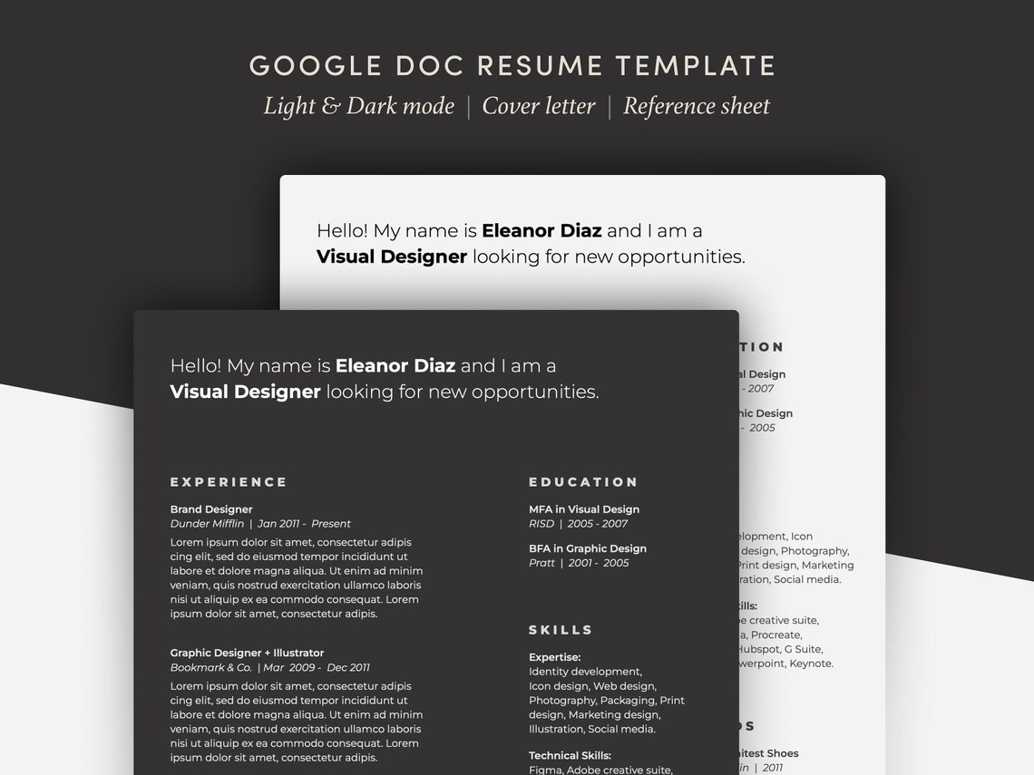 Google Docs Resume Template | Executive, Professional & Modern Resume ...