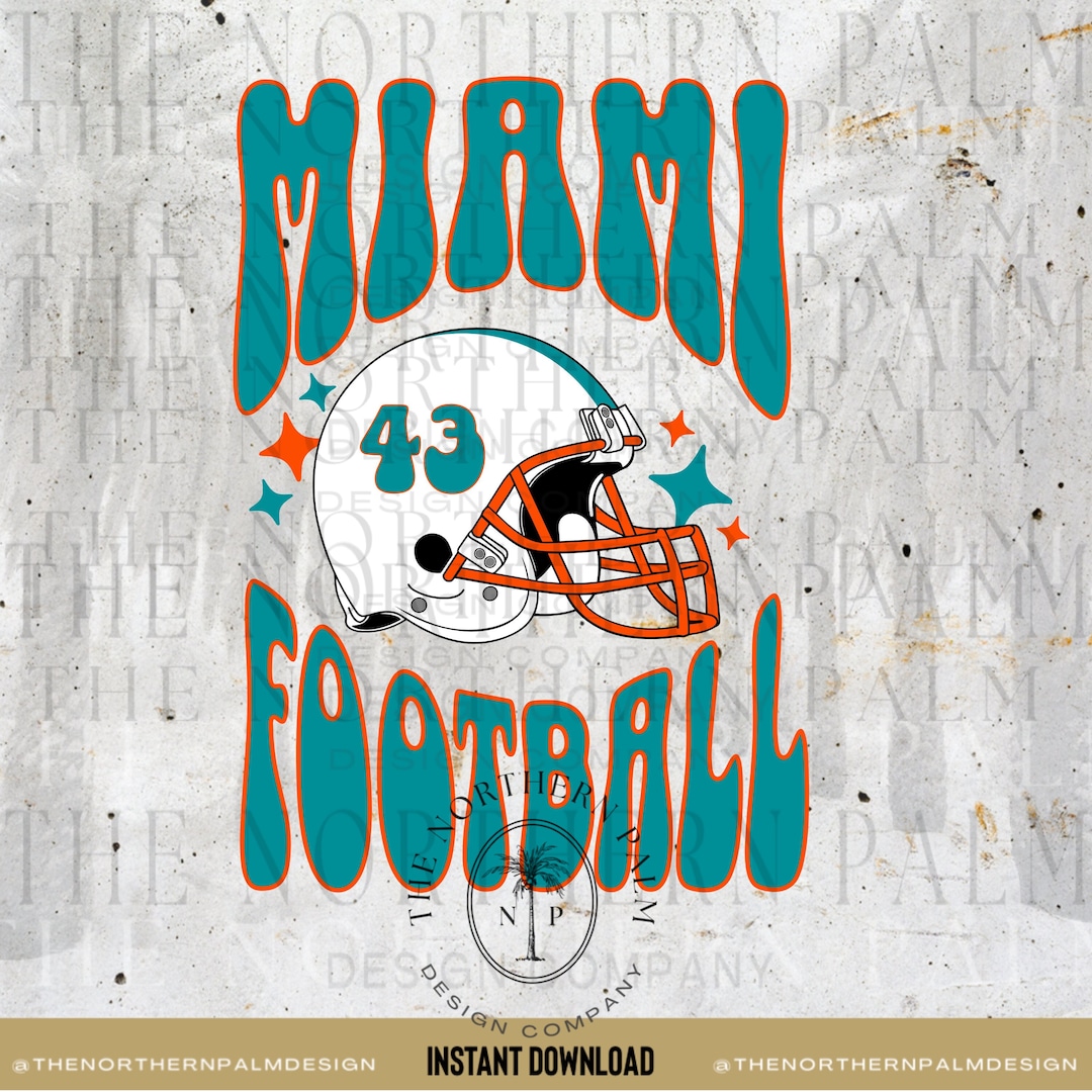 Retro Miami Football Svg, Dolphins Football Svg, Dolphins Football ...