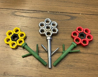 Metal Flowers With Nuts and Bolts - Etsy