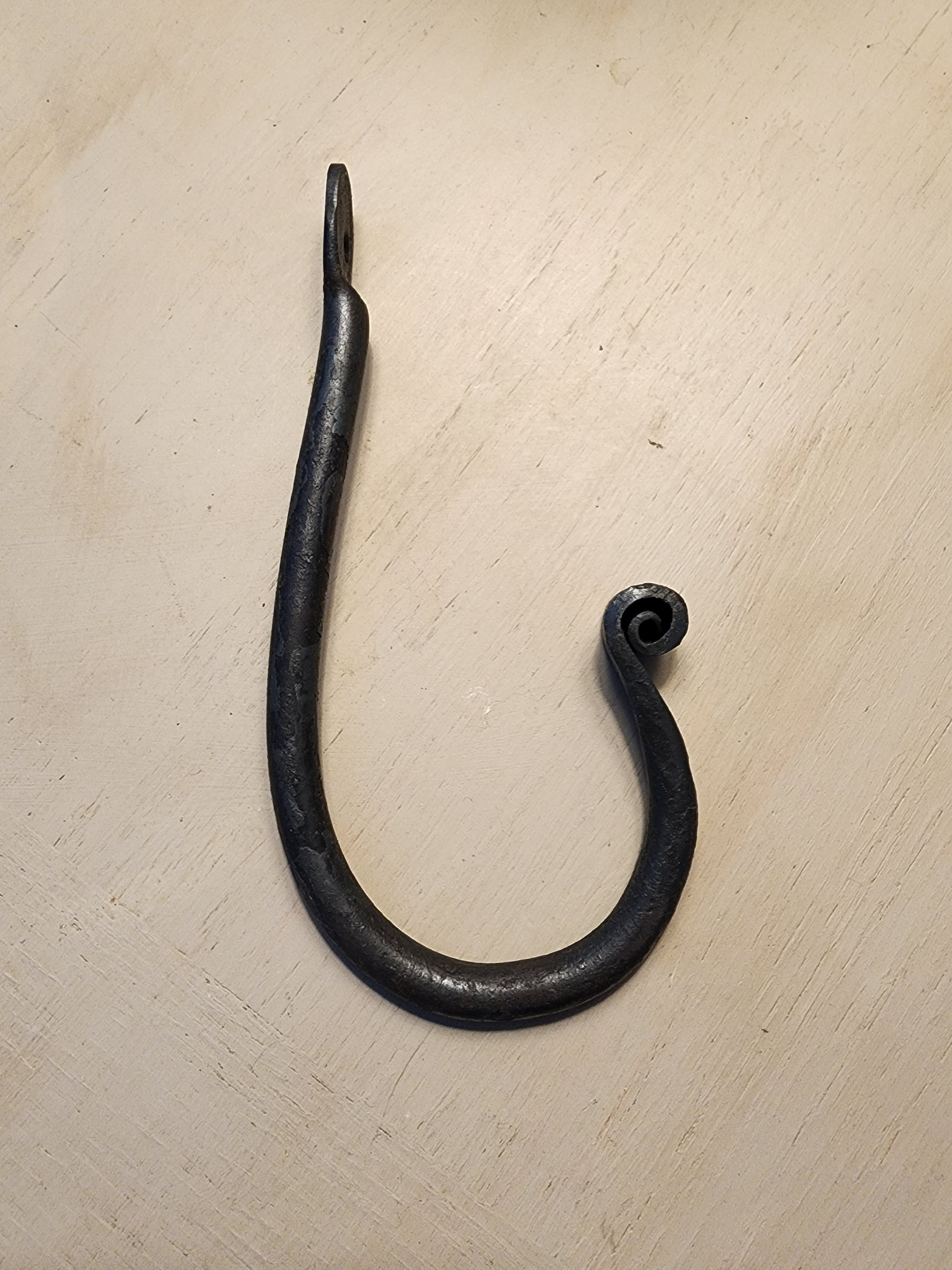 Hand Forged J Hook With Flat Scroll - Etsy