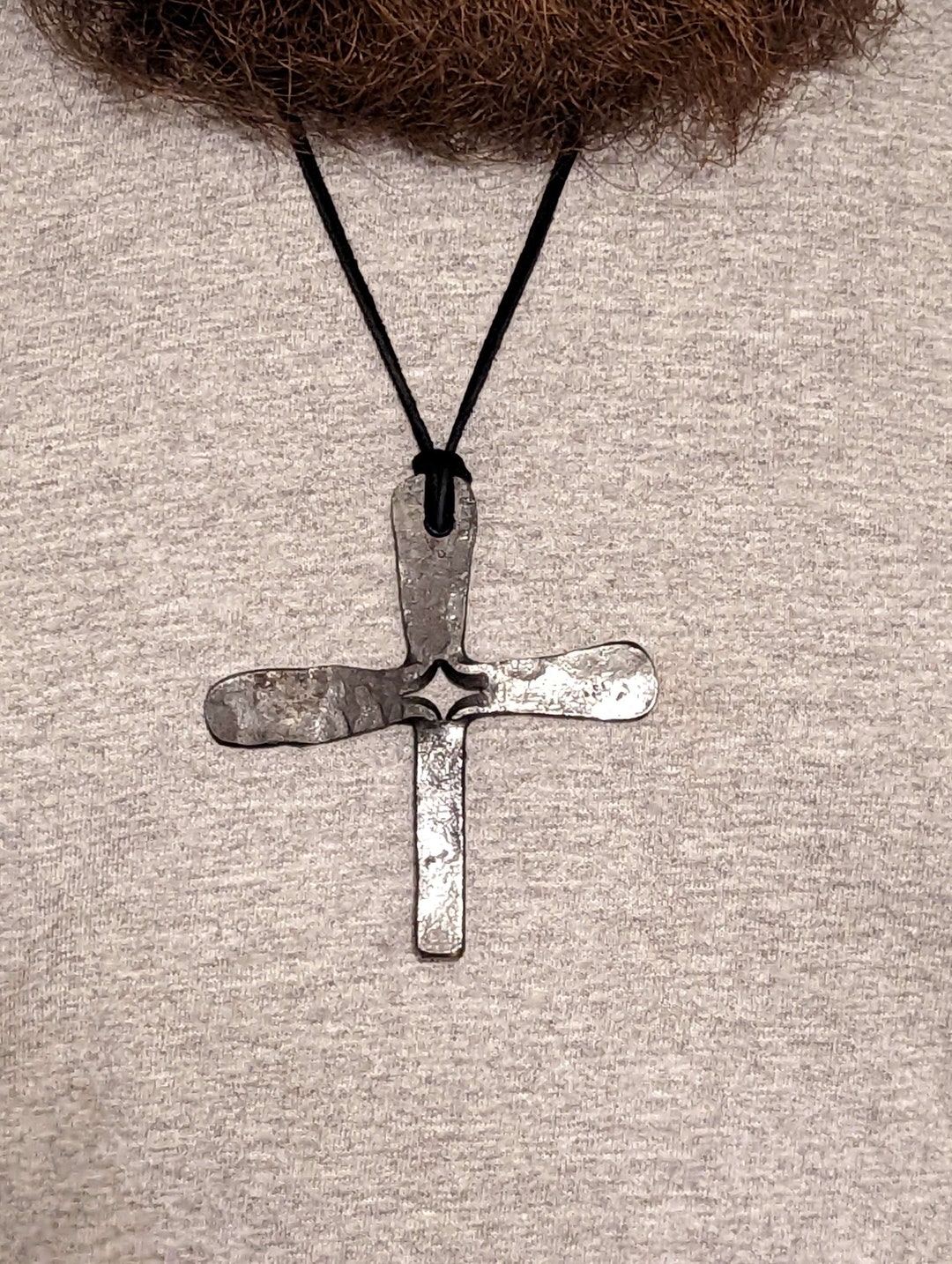 Blacksmith Cross Pendant Necklace or Ornament - Hand Forged - Steel - Etsy