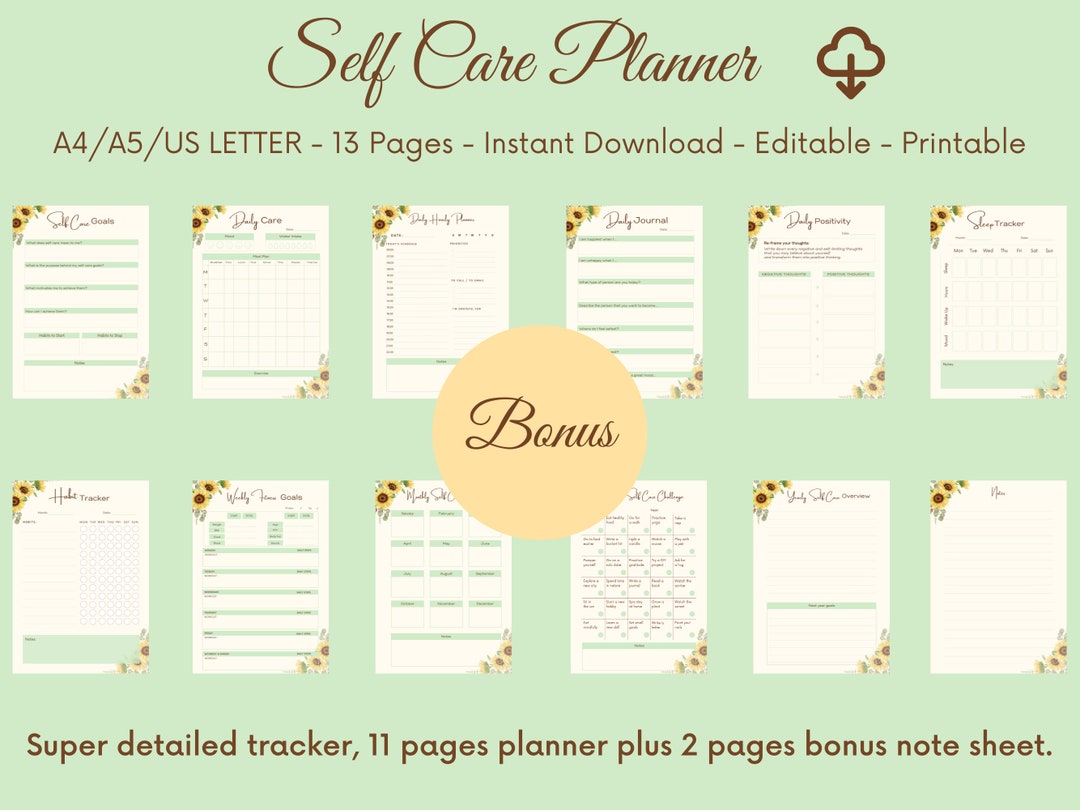 Self Care Journal Printable, Mindfulness Journal, Wellness Journal ...