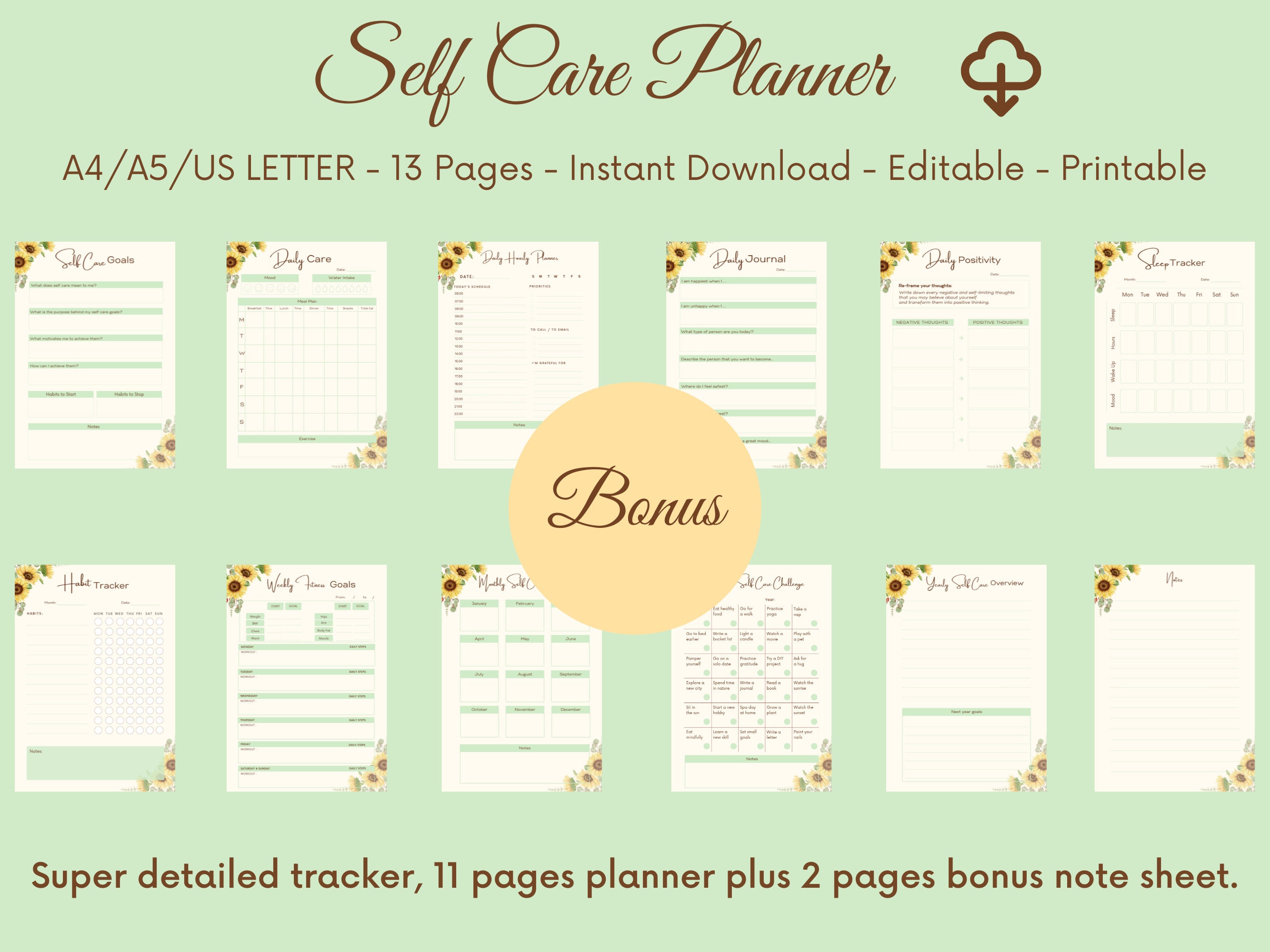 Self Care Journal Printable, Mindfulness Journal, Wellness Journal ...