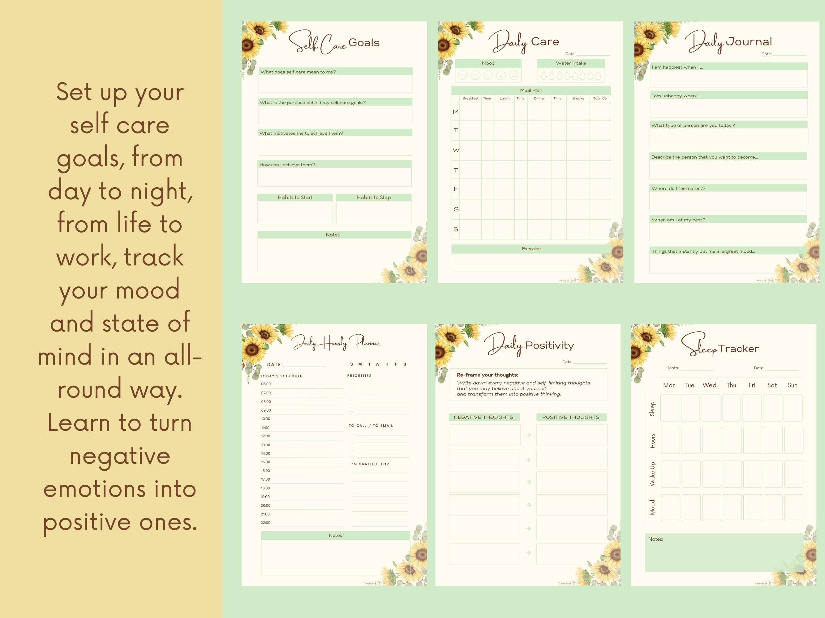 Self Care Journal Printable, Mindfulness Journal, Wellness Journal ...