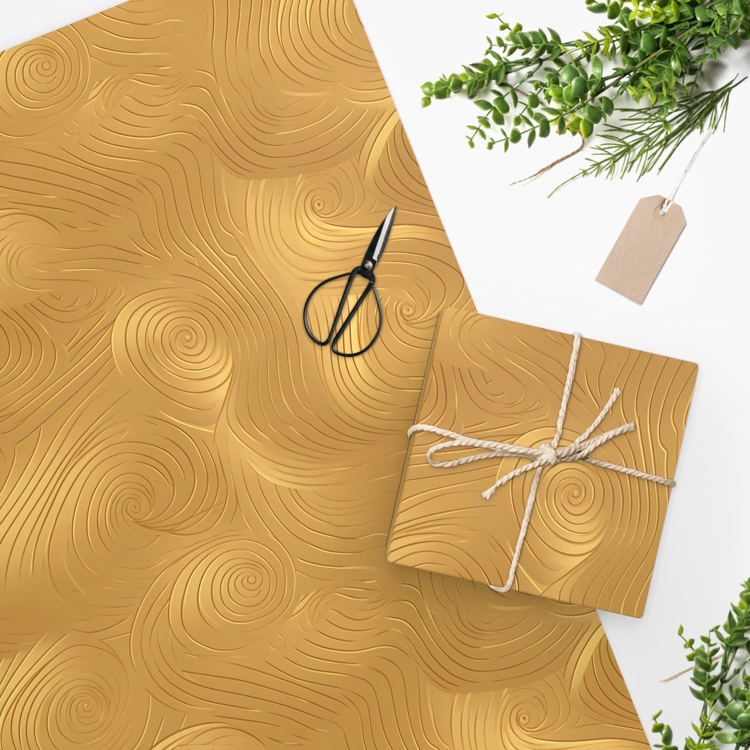 Luxurious Gold Gift Wrap Gold Swirls Luxury Gift Wrap - Etsy