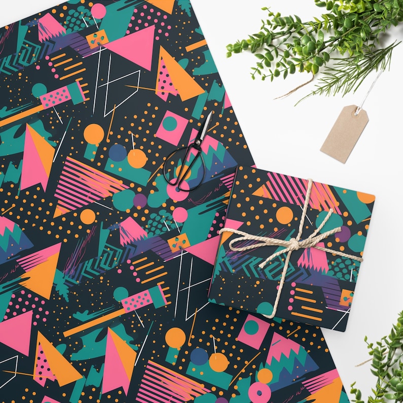 80s Style Wrapping Paper Retro Disco Abstract Pop Art - Etsy