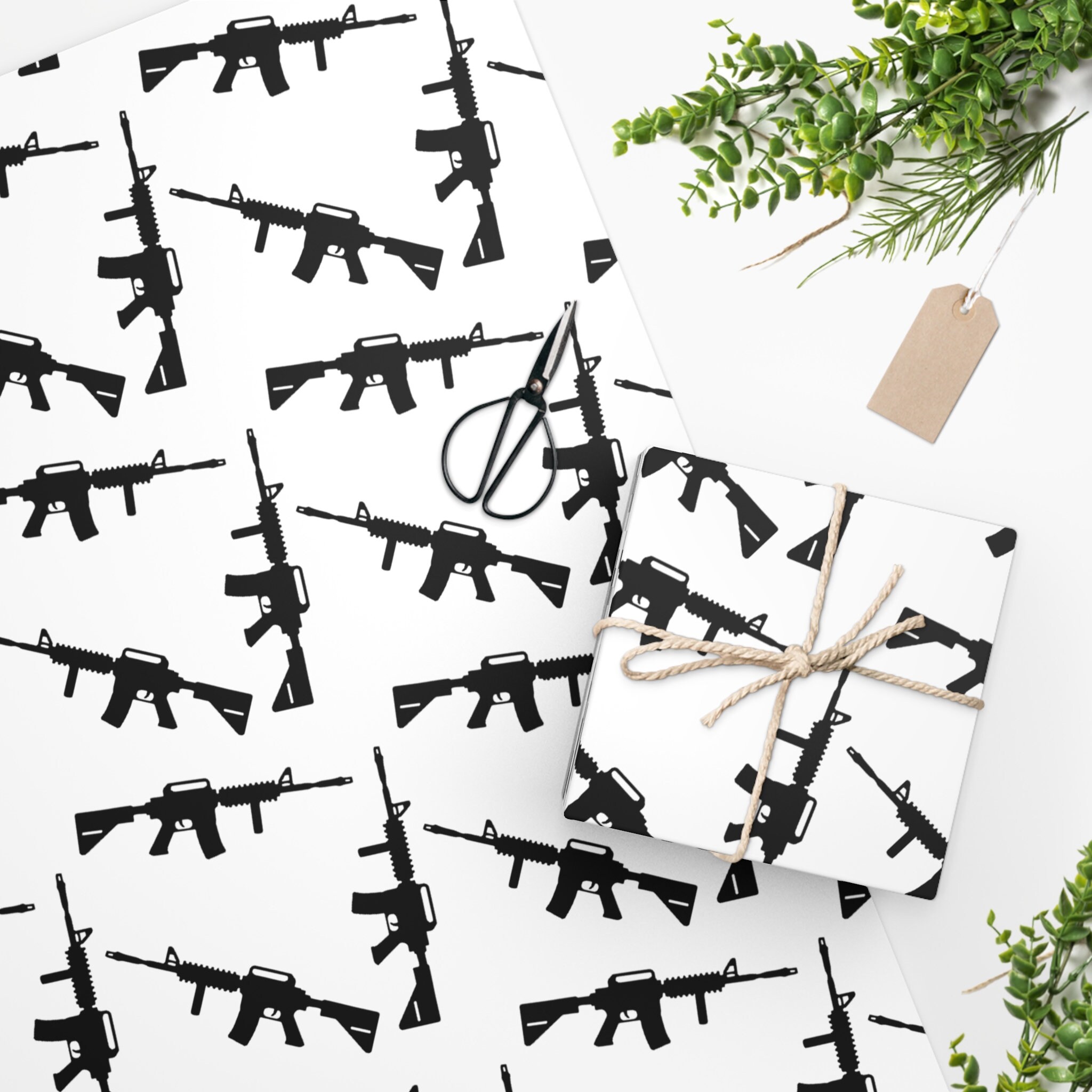 Rifle Wrapping Paper, 2nd Amendment, Gun Lover Wrapping Paper, Gift ...