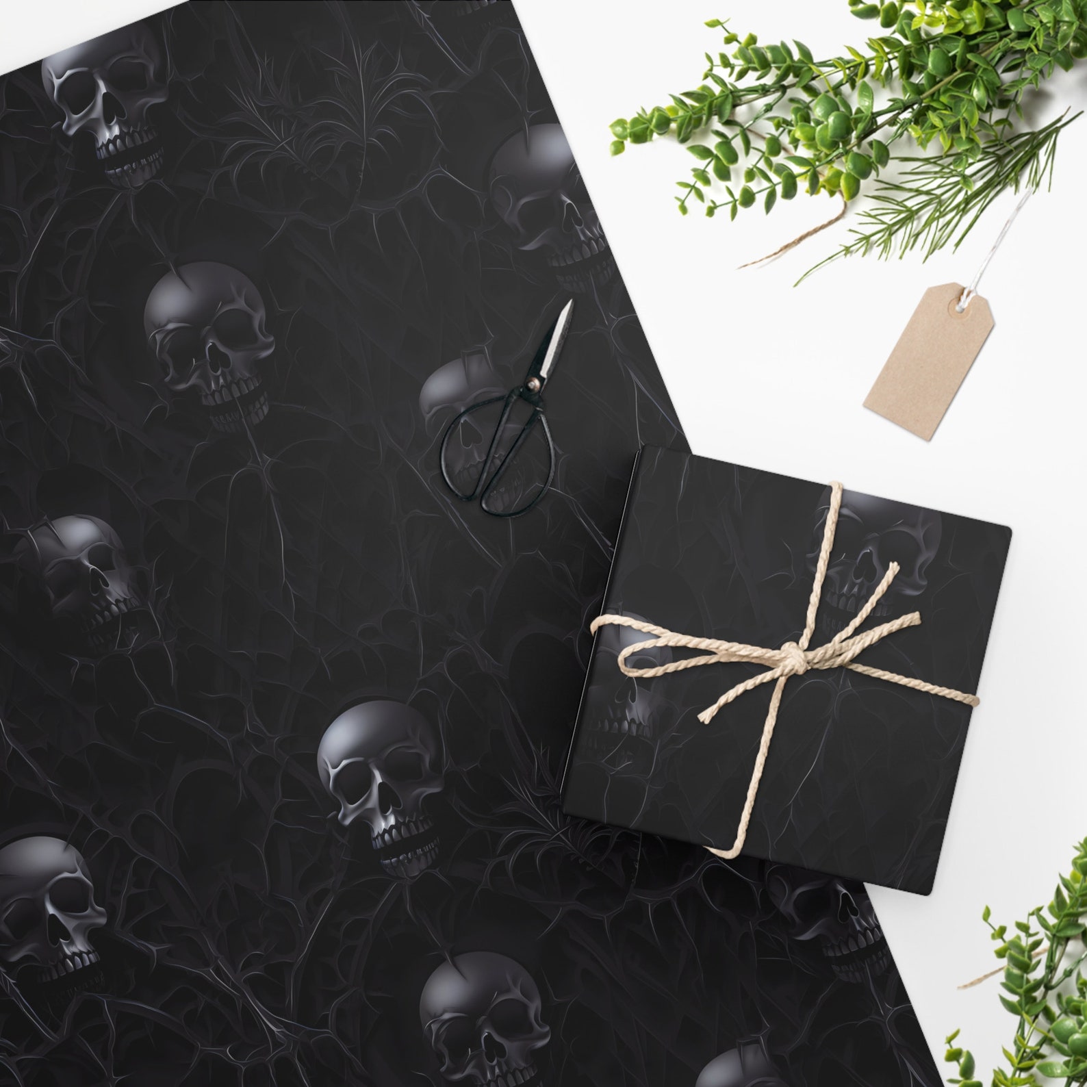 Gothic Skullwrapping Paper, Spooky Gift Wrap, Bone Gift Wrap,wrapping ...