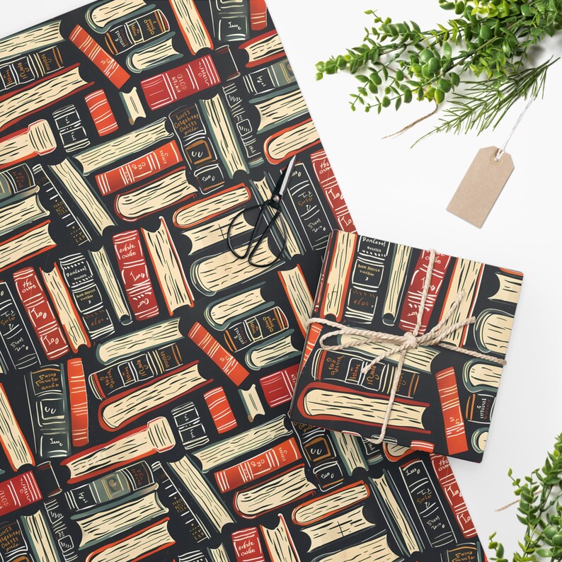 Book Wrapping Paper, Reading, Books Wrapping Paper, Wrap, Wrapping ...