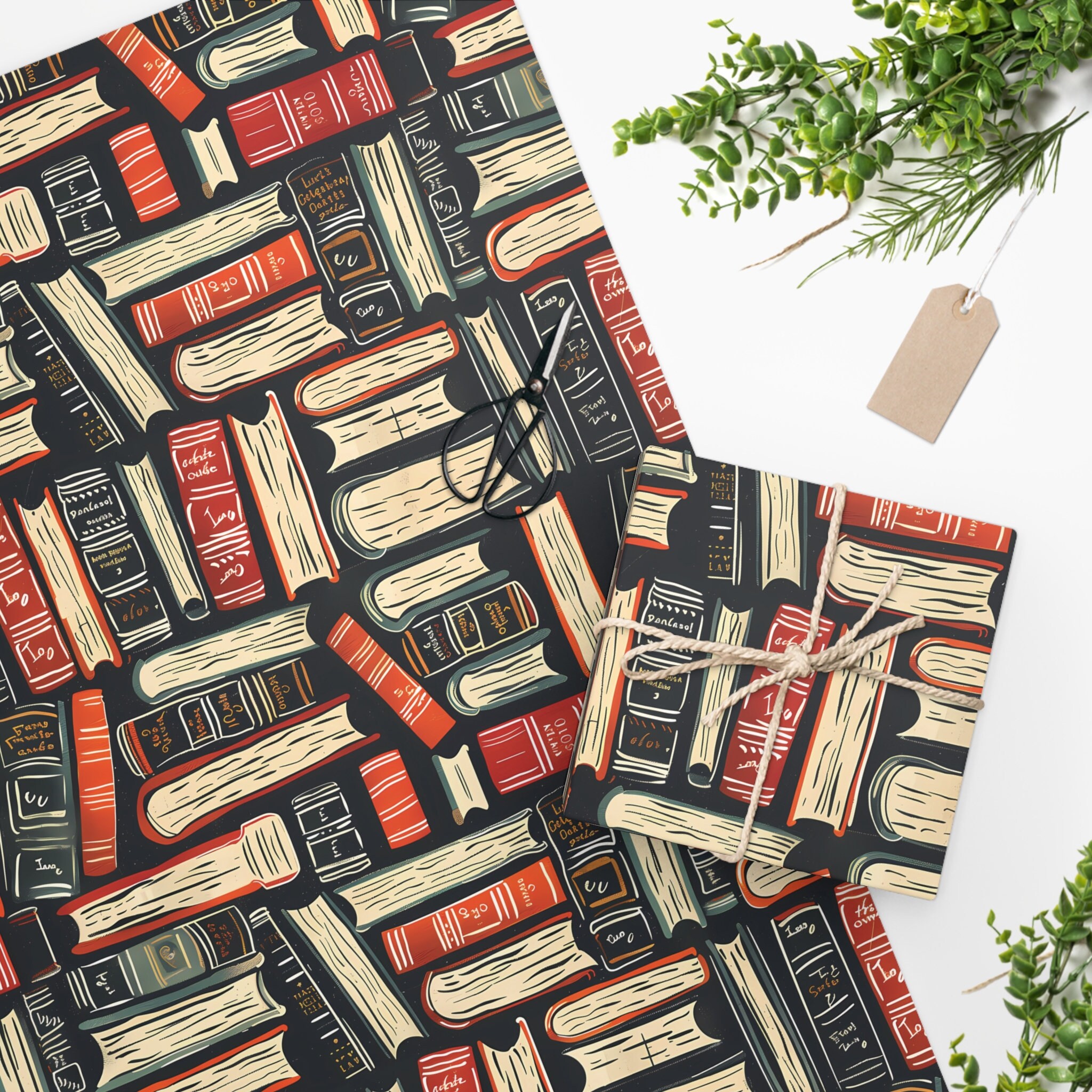 Book Wrapping Paper, Reading, Books Wrapping Paper, Wrap, Wrapping ...