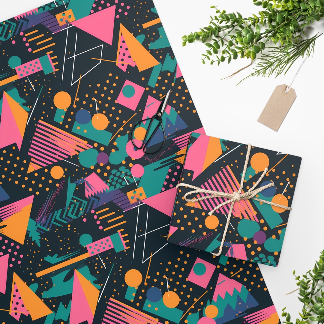 80s Style Wrapping Paper Retro Disco Abstract Pop Art - Etsy