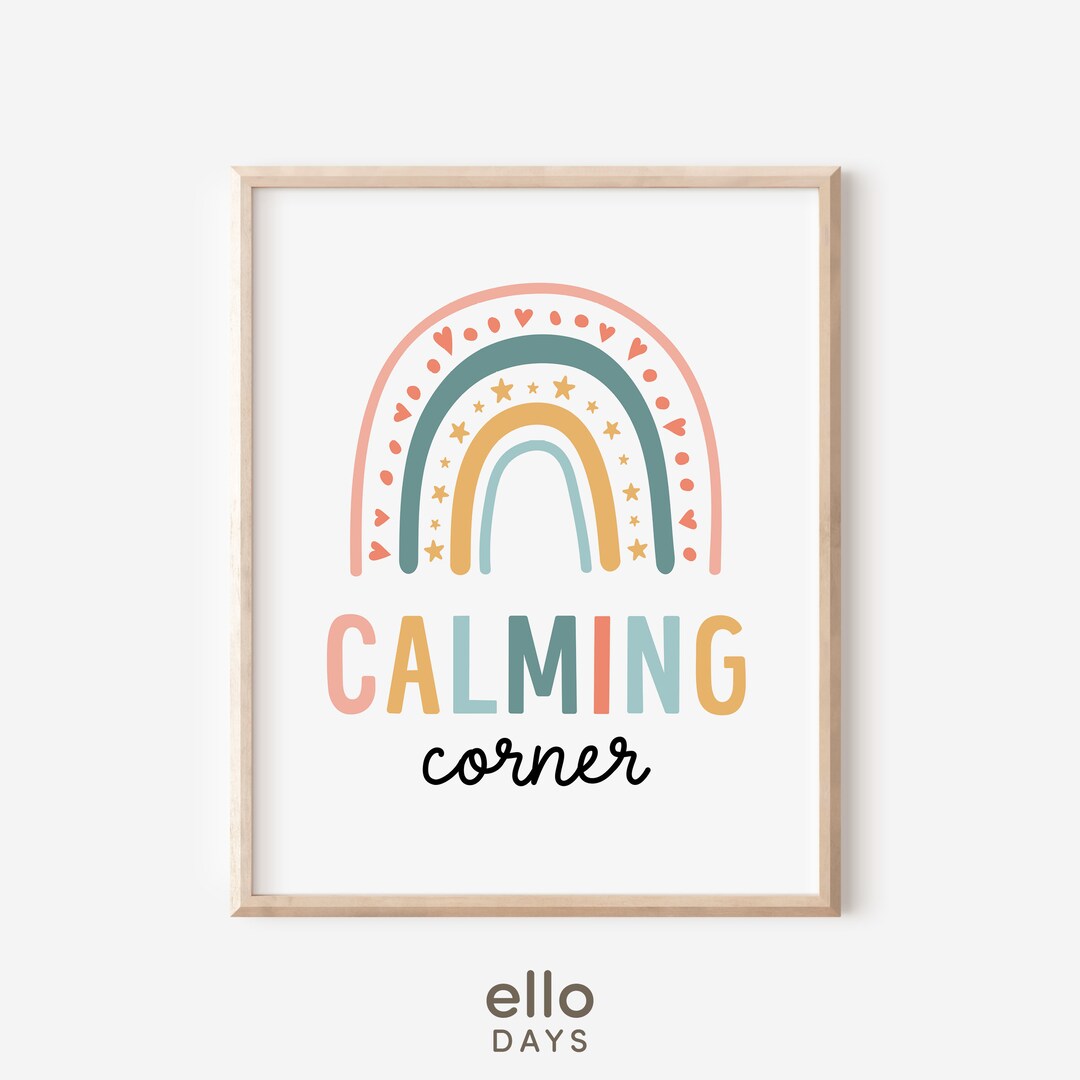 Calming Corner Classroom Wall Print, Calm Down Corner Printable Wall ...