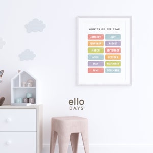 Months of the Year Learning Chart, Classroom Decoration Prints ...