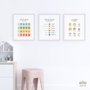 Calming Poster Set of 6, School Counselor Therapy Office Decor ...