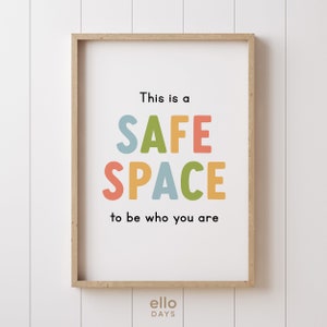 This is a Safe Space Poster, School Counselor Therapy Office Decor ...