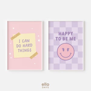 Positive Affirmations Girl Room Decor Motivational Posters Gallery Wall ...