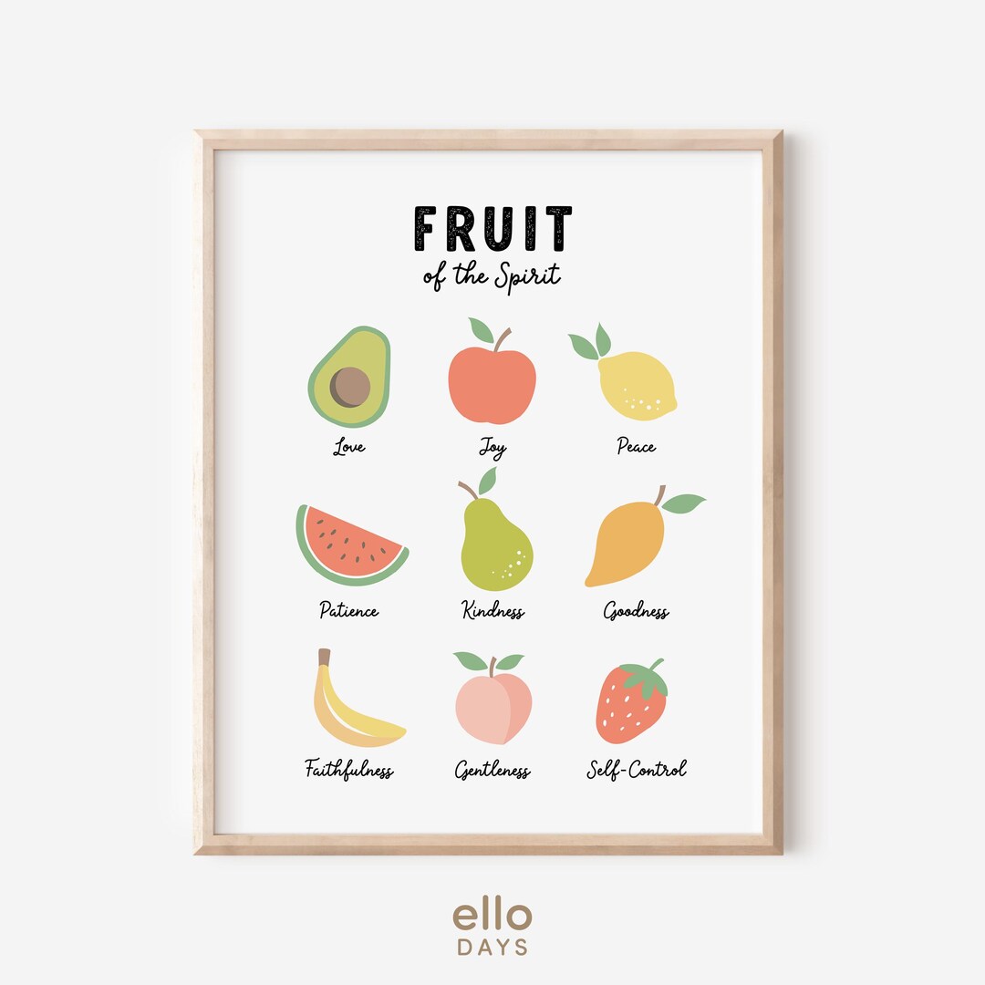 Fruit of the Spirit Christian Wall Art Printable, Scripture Wall Art ...