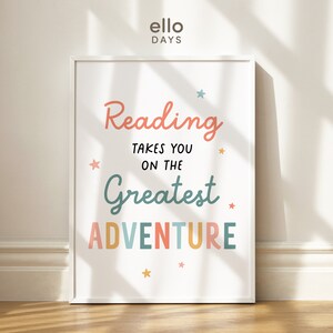 Reading Adventures Classroom Decoration Print, Reading Corner Wall Art ...