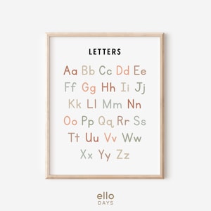 Neutral Alphabet Educational Poster, Classroom ABC Chart Wall Sign ...
