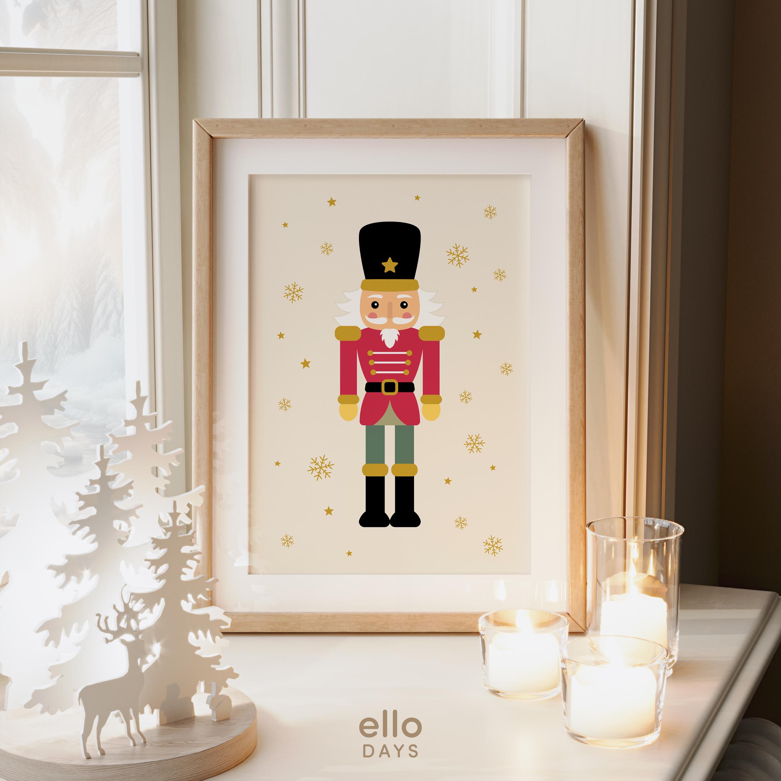 Nutcracker Christmas Wall Decor Print, Christmas Aesthetic Wall Art ...