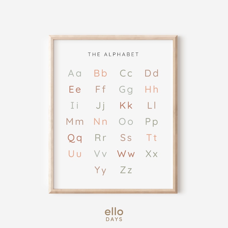 Neutral Minimalist Simple Alphabet Poster, Educational ABC Chart ...