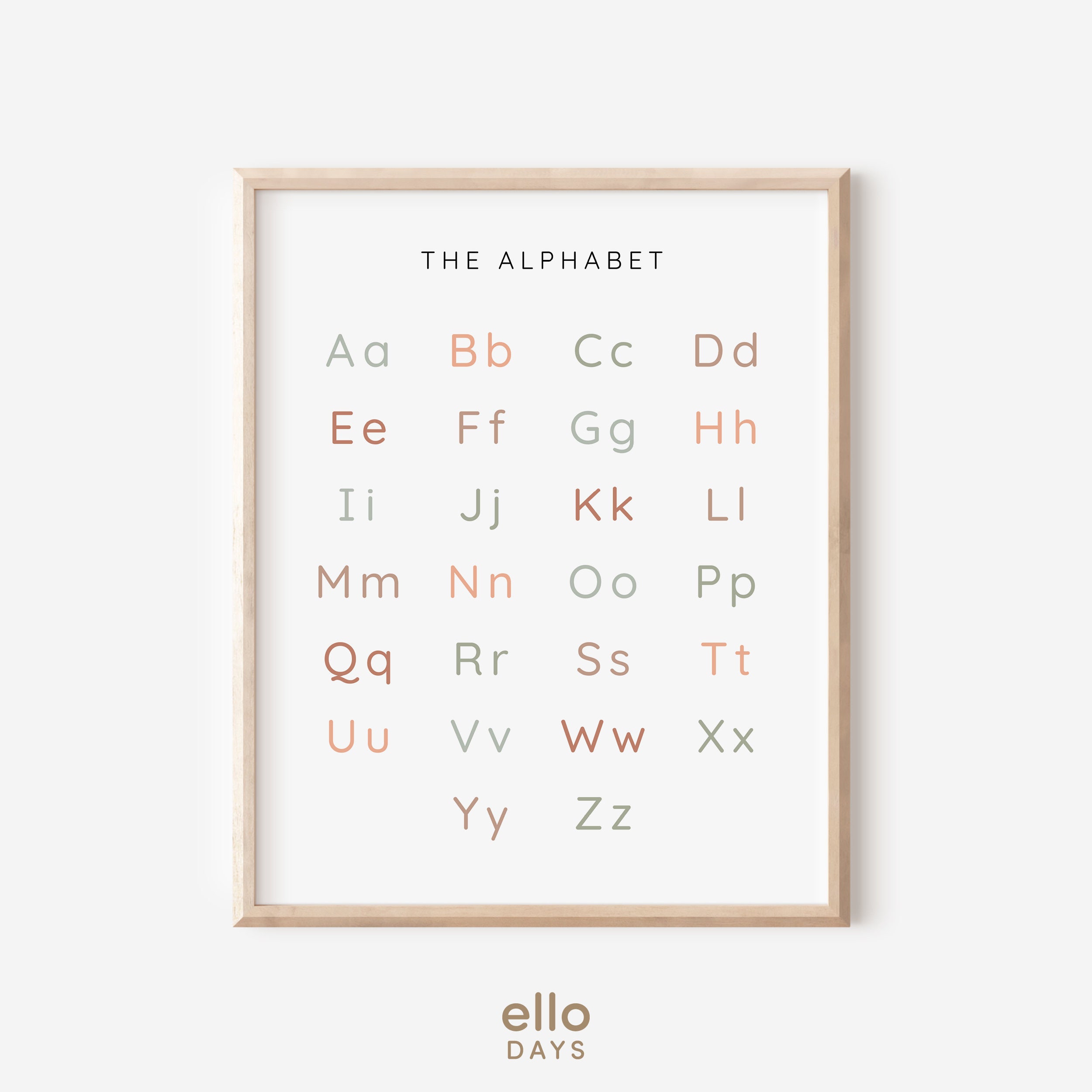 Neutral Minimalist Simple Alphabet Poster, Educational ABC Chart ...