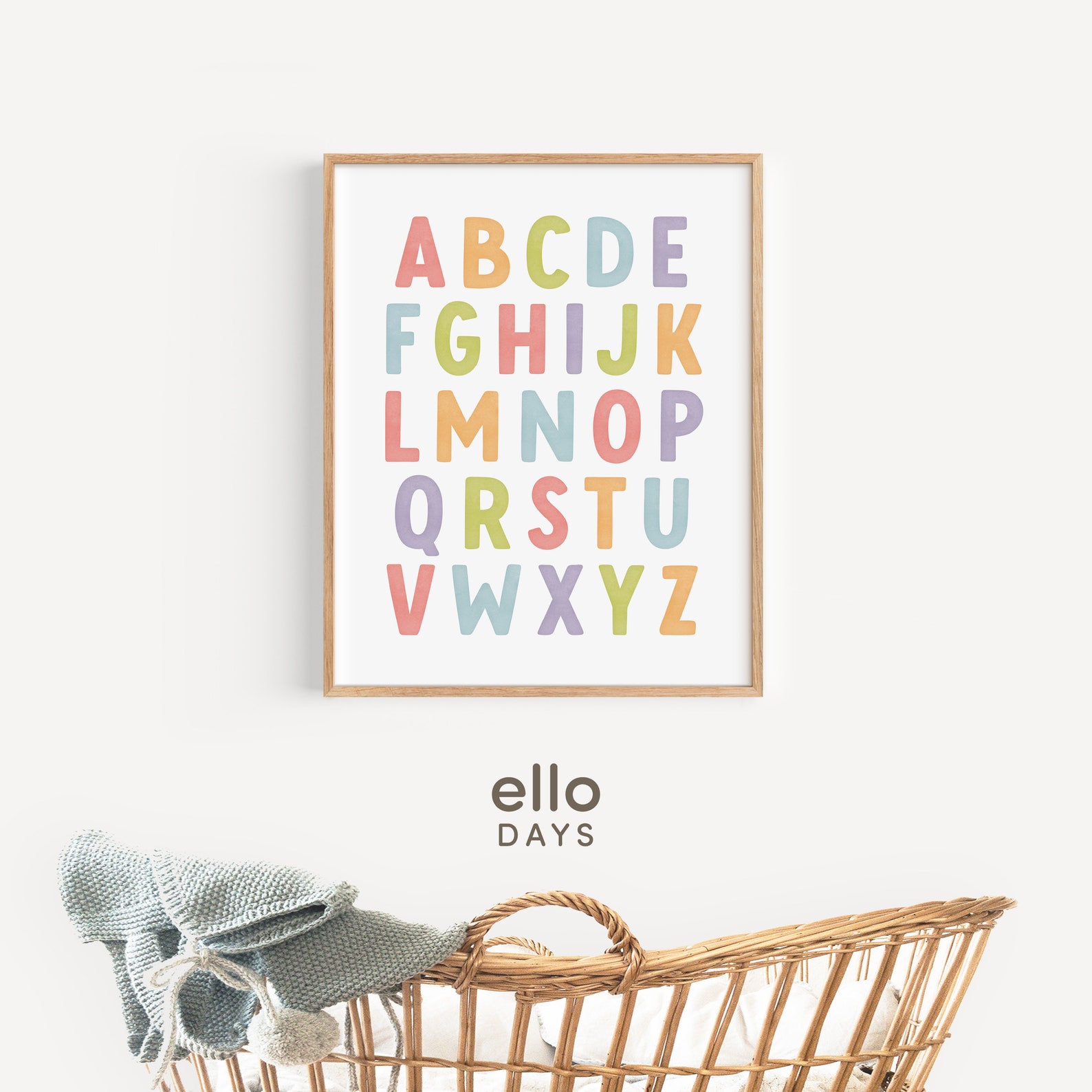 Rainbow Alphabet Printable Wall Art Poster Educational ABC Poster Kids ...