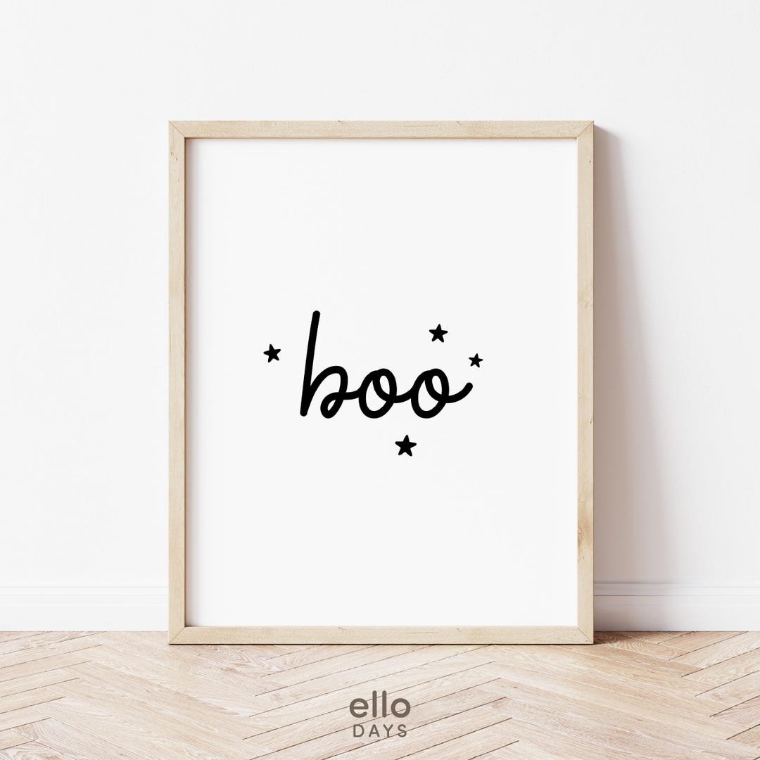 Boo Halloween Poster Print, Cute Halloween Sign, Kids Halloween Wall ...