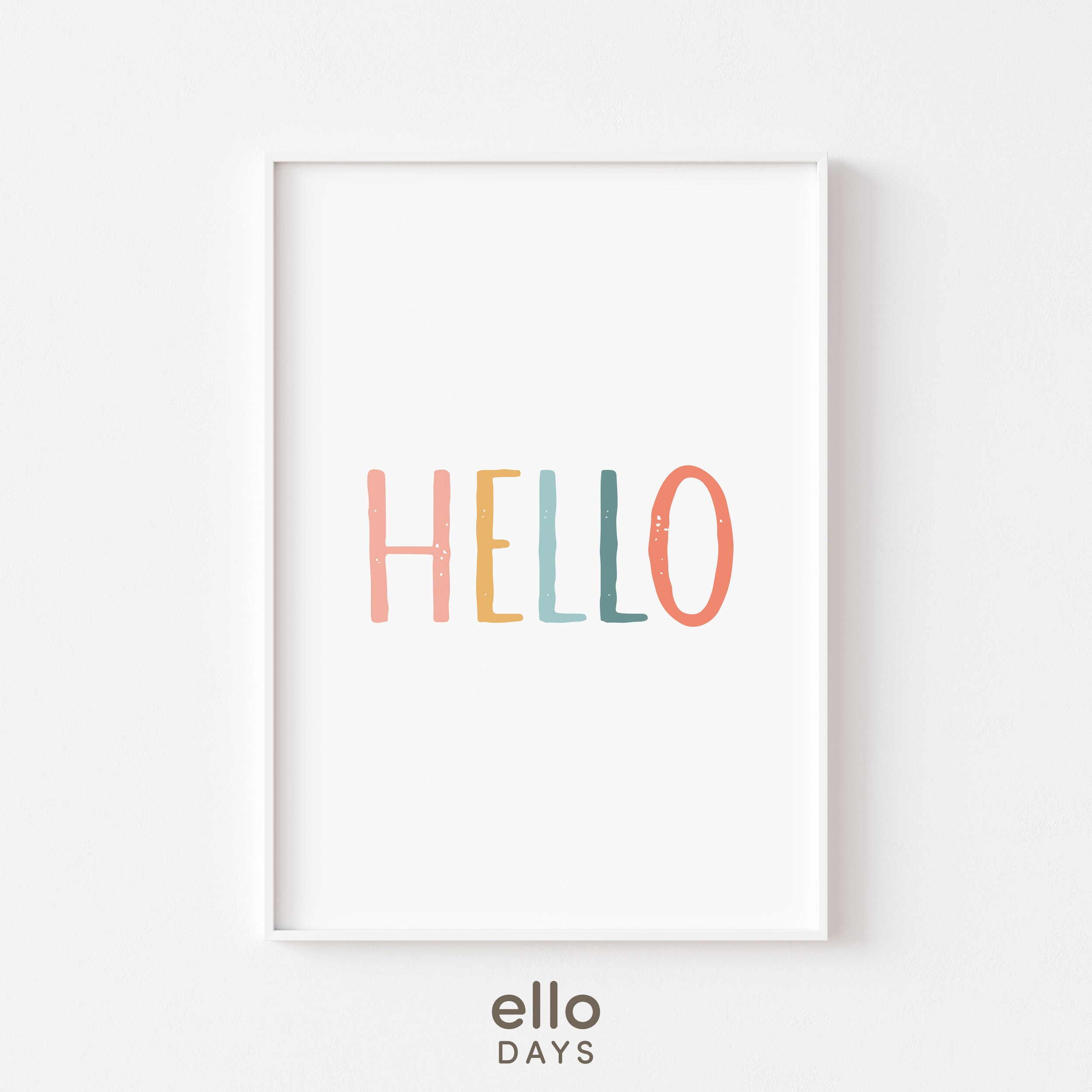 Hello Sign, Greeting Poster, Classroom Door Decoration, Kids Room ...