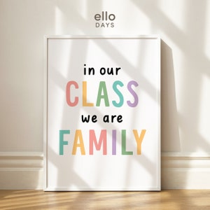 In Our Class We Are Family Rainbow Wall Print Bundle, PASTEL Colors ...