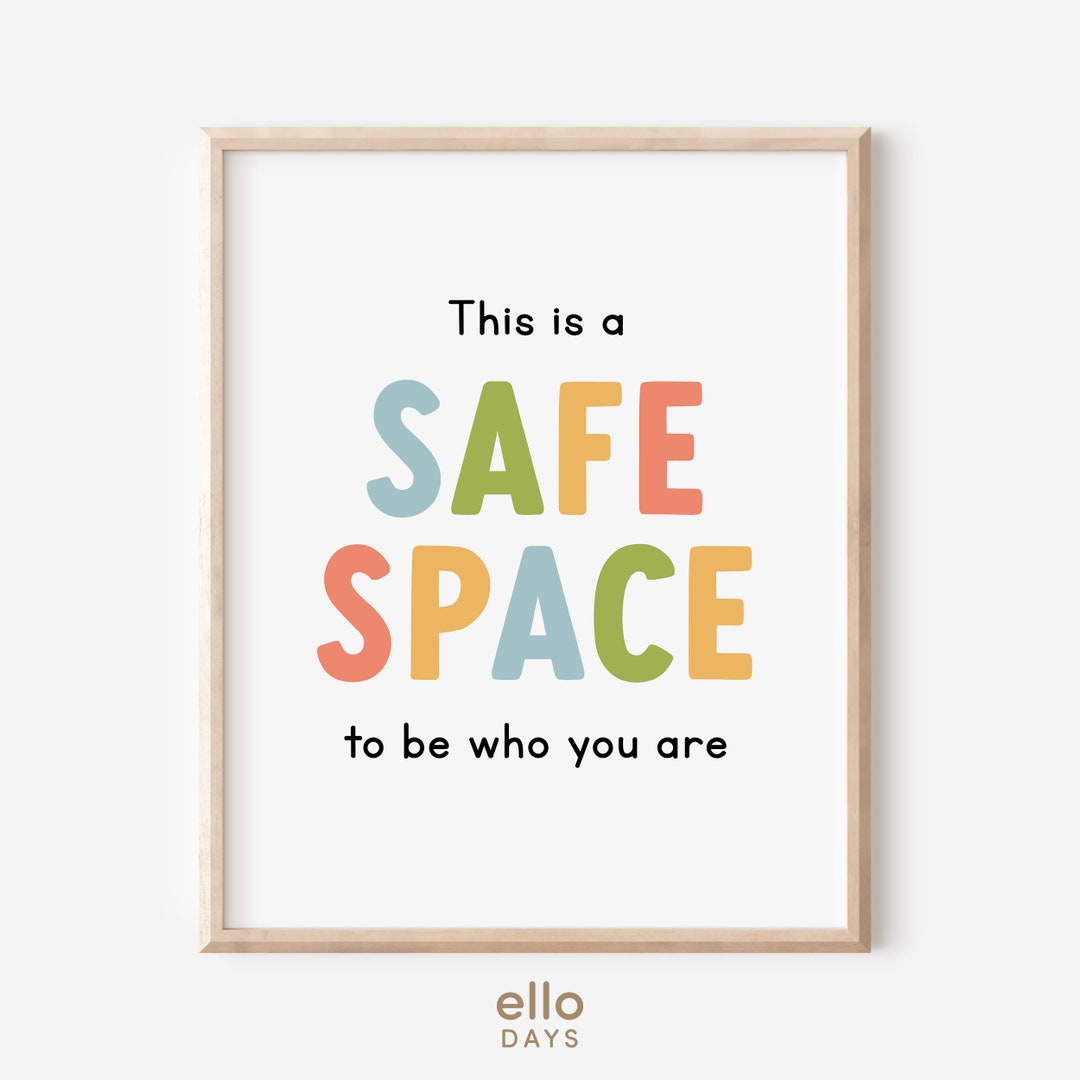 This is a Safe Space Poster, School Counselor Therapy Office Decor ...
