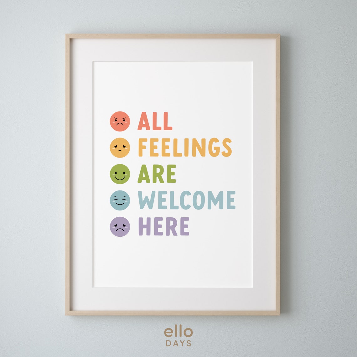 All Feelings Welcome Here Poster, School Counselor Therapy Office Decor ...