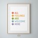 All Feelings Welcome Here Poster, School Counselor Therapy Office Decor ...