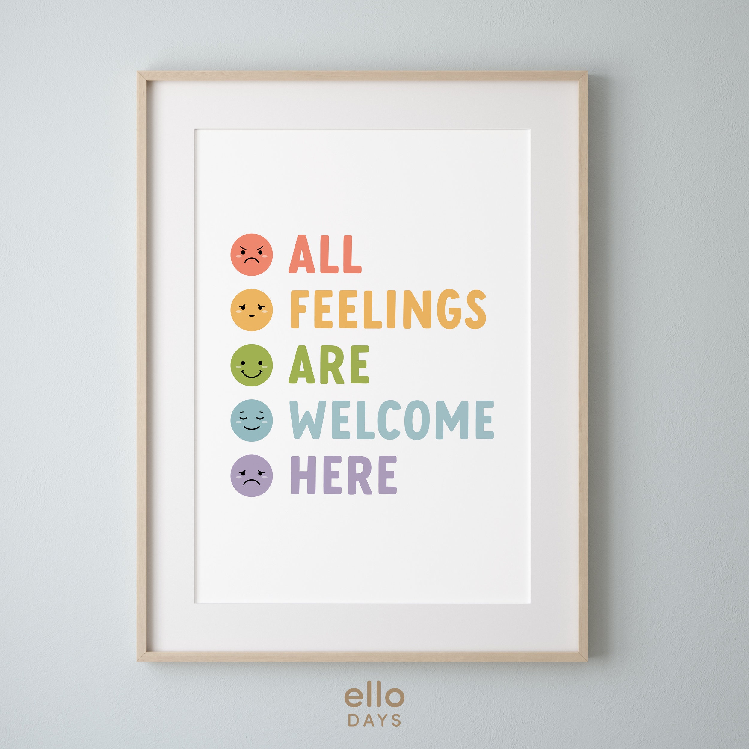 All Feelings Welcome Here Poster, School Counselor Therapy Office Decor ...