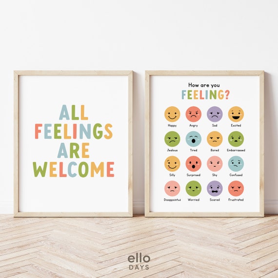 Feelings Chart For Kids It's Okay To Feel, Feelings Chart Poster, My ...