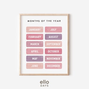 Calendar Chart for Classroom Decoration, Months of the Year Learning ...