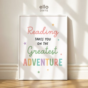 Reading Corner Wall Art Poster, Classroom Library Decoration, Reading ...