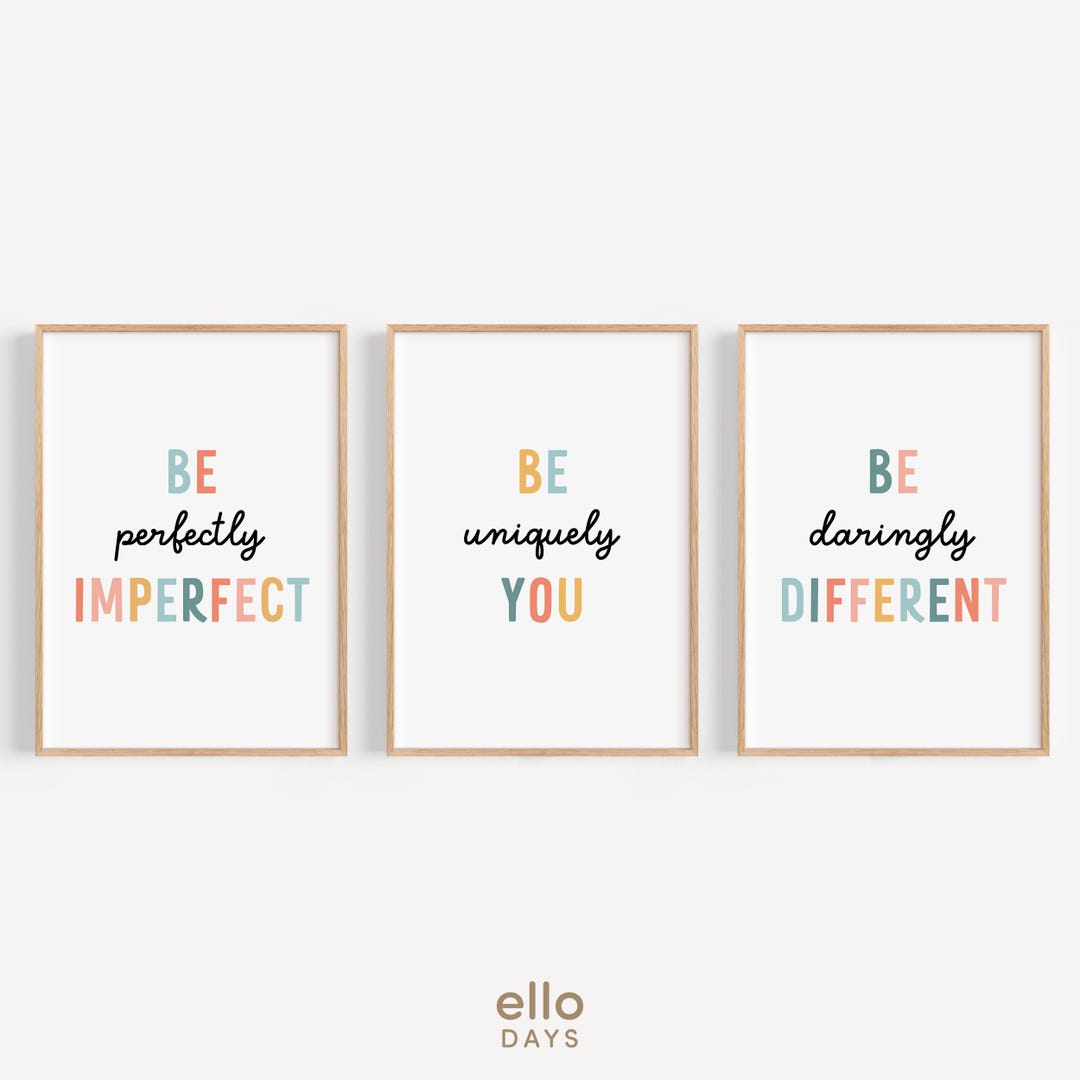 Positive Affirmations for Kids Poster Set of 3, Motivational Poster ...