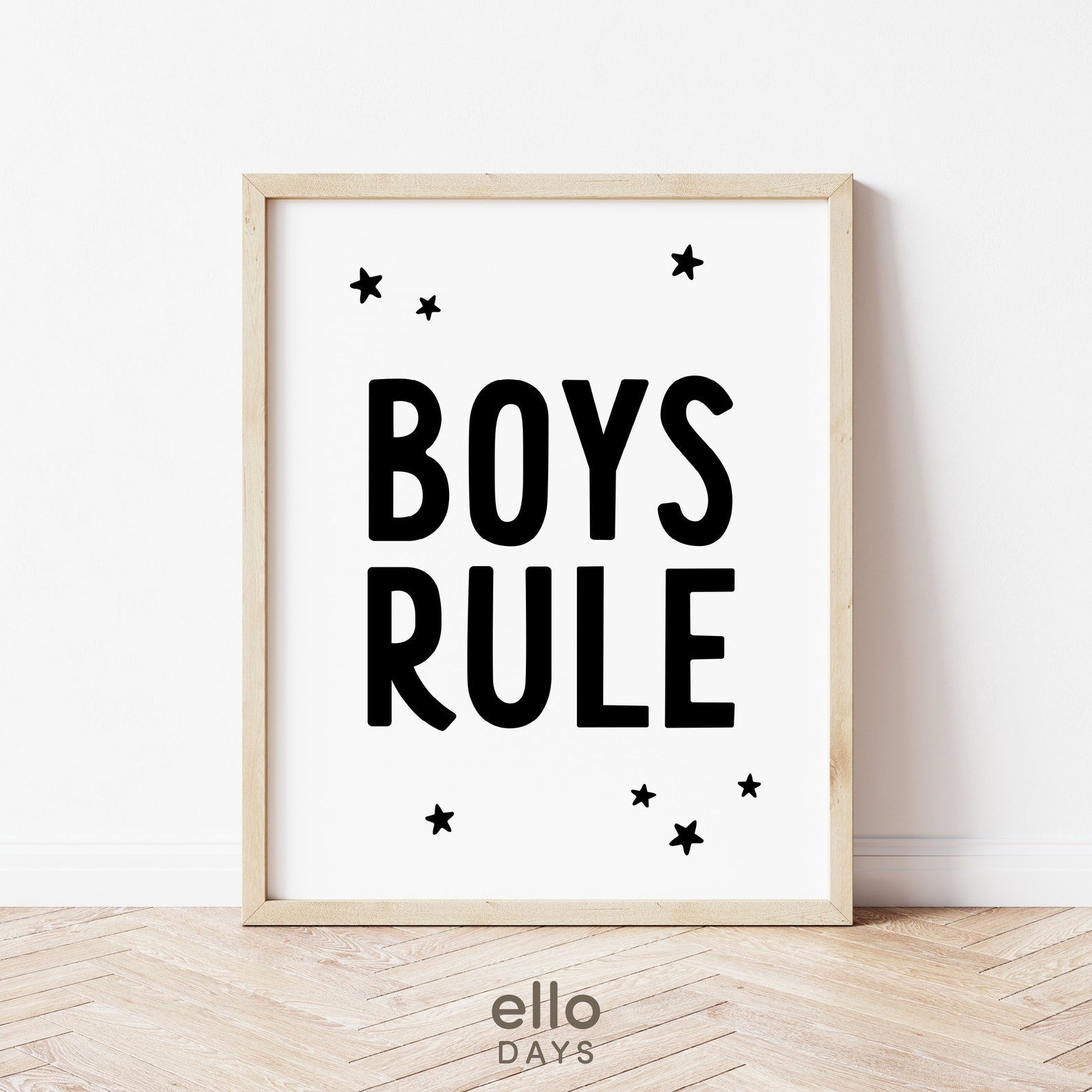 Boys Rule Wall Art Print, Boys Room Decoration Poster, Printable Wall ...