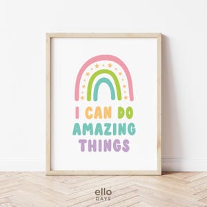 Positive Affirmations Girl Room Decor Motivational Posters Gallery Wall ...
