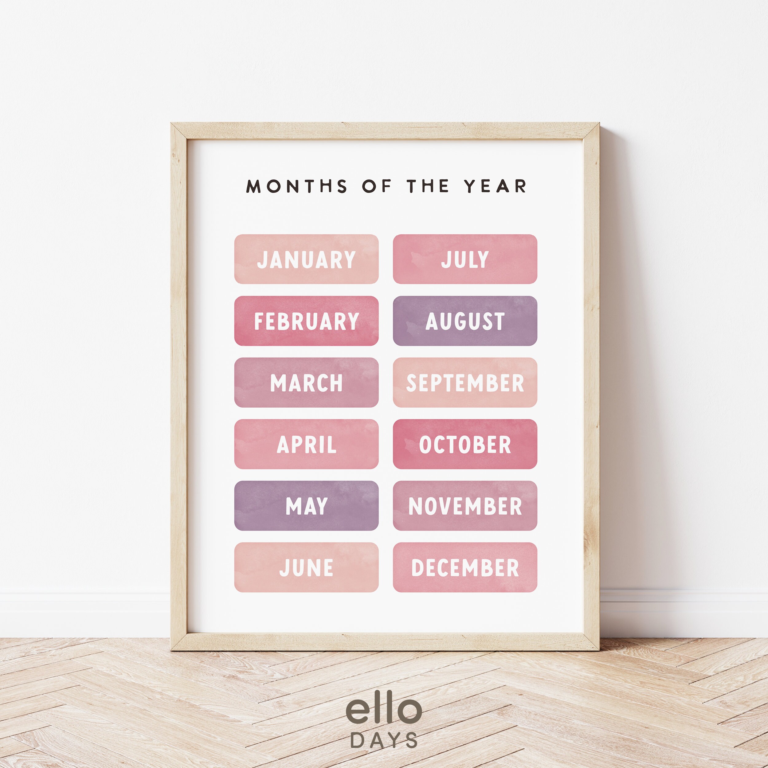 Calendar Chart for Classroom Decoration, Months of the Year Learning ...