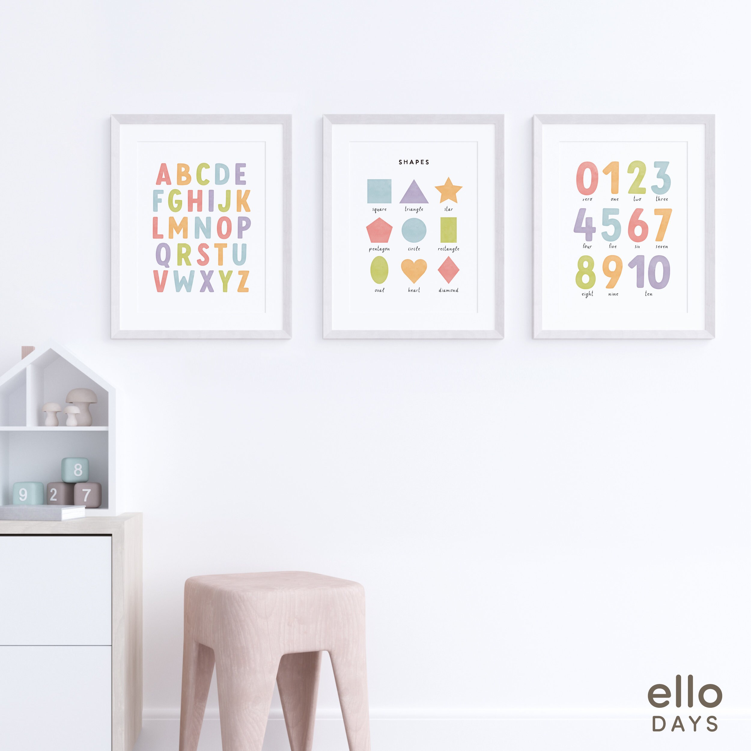 Rainbow Classroom Learning Charts, Set of 6 Educational Poster Set ...