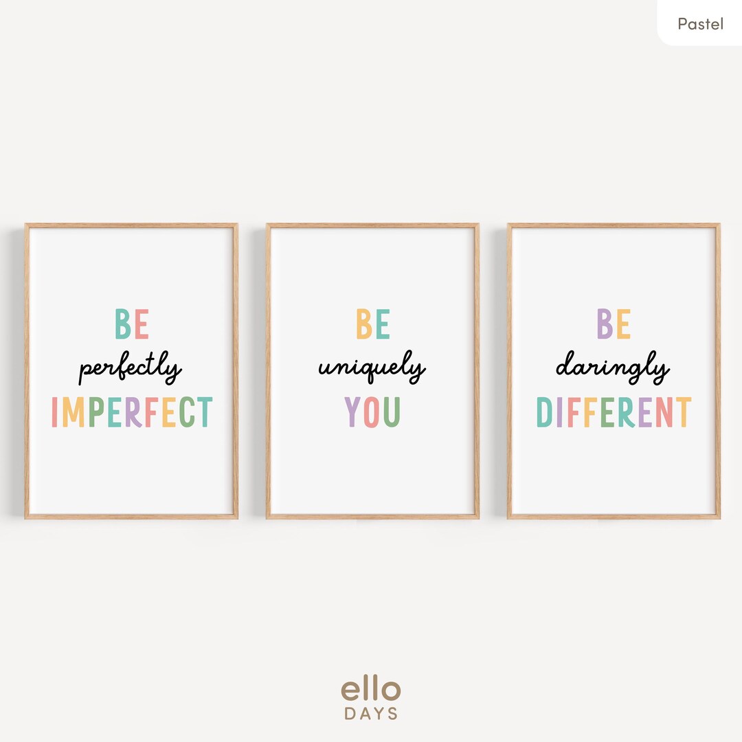Kids Affirmations Wall Art Set of 3, Positive Affirmation Motivational ...
